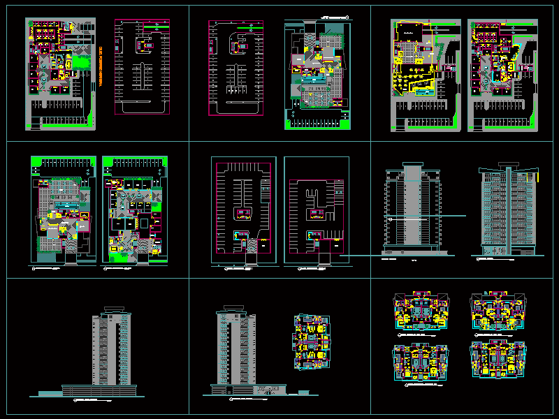 Tower sections. Projects category, dwg project details