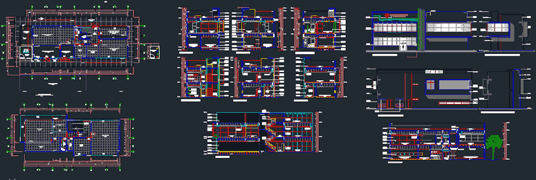 Office Building. Projects category, dwg project details