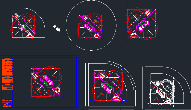 Office Building. Projects category, dwg project details