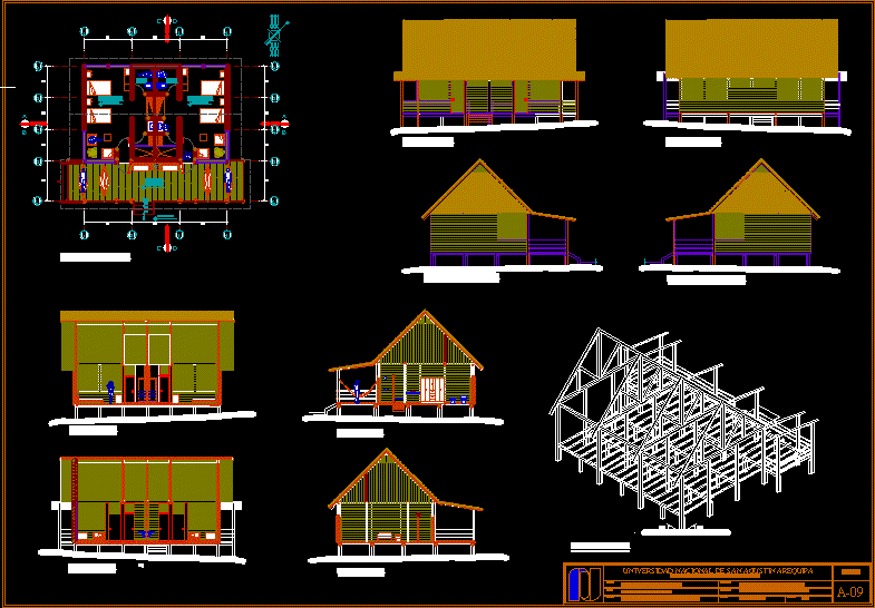Log cabin ecolodge. Projects category, dwg project details