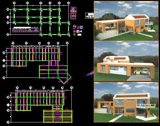 Single Family chalet. Projects category, dwg project details