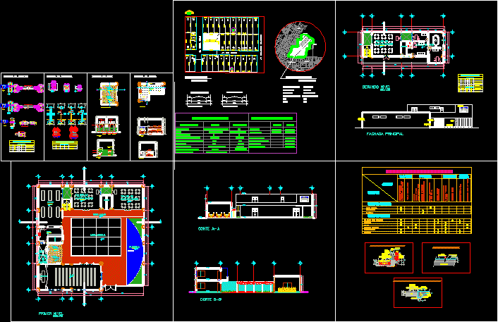 Municipal Building - Project. Projects category, dwg project details