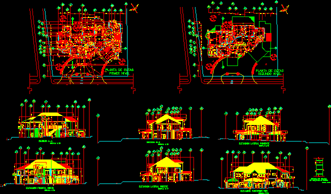 Residential Real Estate. Projects category, dwg project details