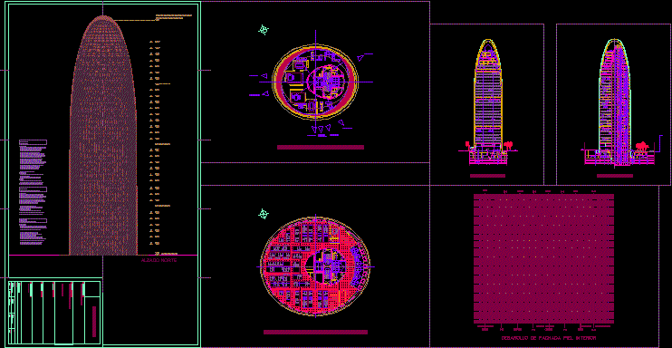 Agbar tower barcelona. Projects category, dwg project details