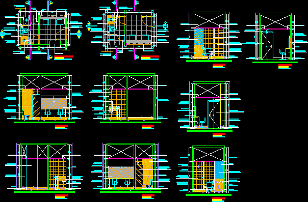 Locker room. Projects category, dwg project details