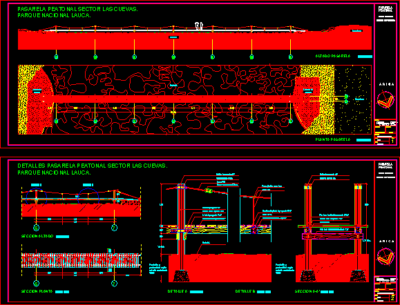 The pedestrian path open. Projects category, dwg project details